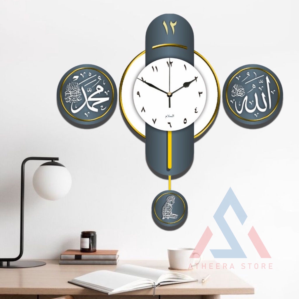 Jual Jam Dinding Bandul Satu Set Modern Bisa Bergerak / Jam Dinding Set ...