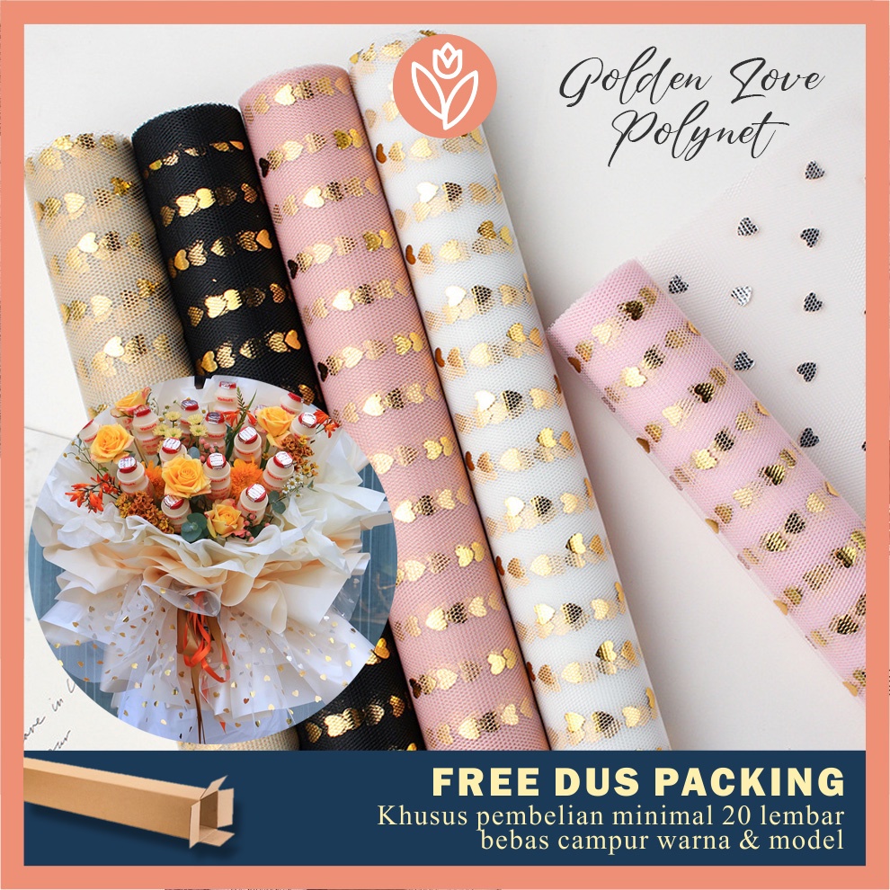 Jual TULIP PAPERIE FLOWER WRAPPING PAPER KERTAS BUKET JARING ROLL KAIN ...