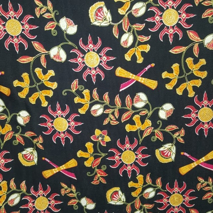 Jual kain Batik Ambon Hitam motif (pembelian minimal 2pcs ) | Shopee ...