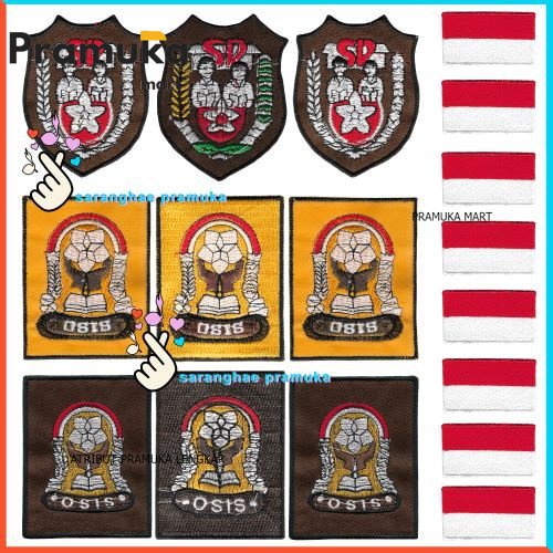 Jual Ready Osis SD Bordir Bendera Merah Putih Seragam Osis SMP SMA Logo ...