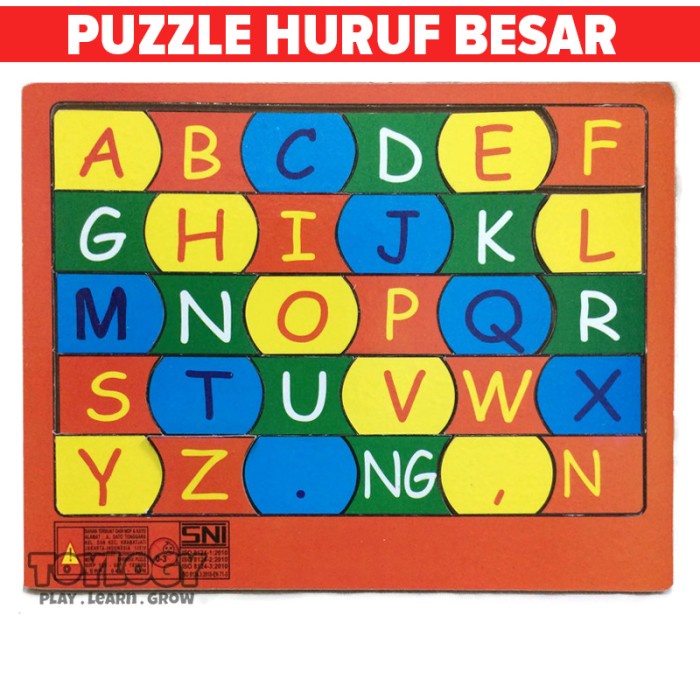 Jual Puzzle Kayu Anak Klasik Huruf Besar Abjad Alphabet Kapital Mainan ...