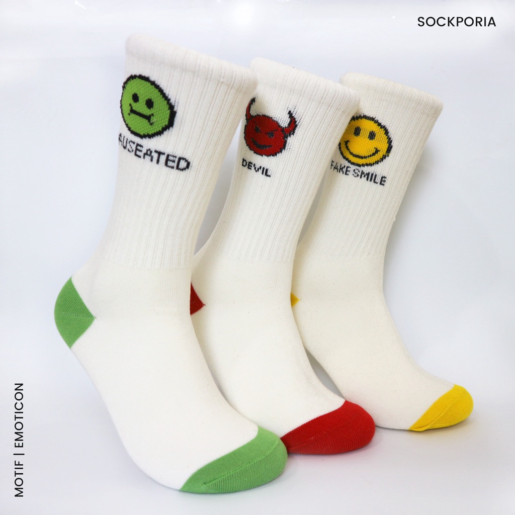 Jual Kaos kaki Motif Emoticon | Shopee Indonesia