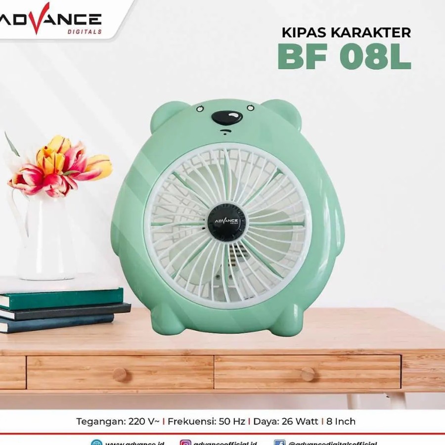 Jual KIPAS ANGIN 8INCH ADVANCE BF08L KARAKTER BERUANG| DESK FAN BF-08L ...