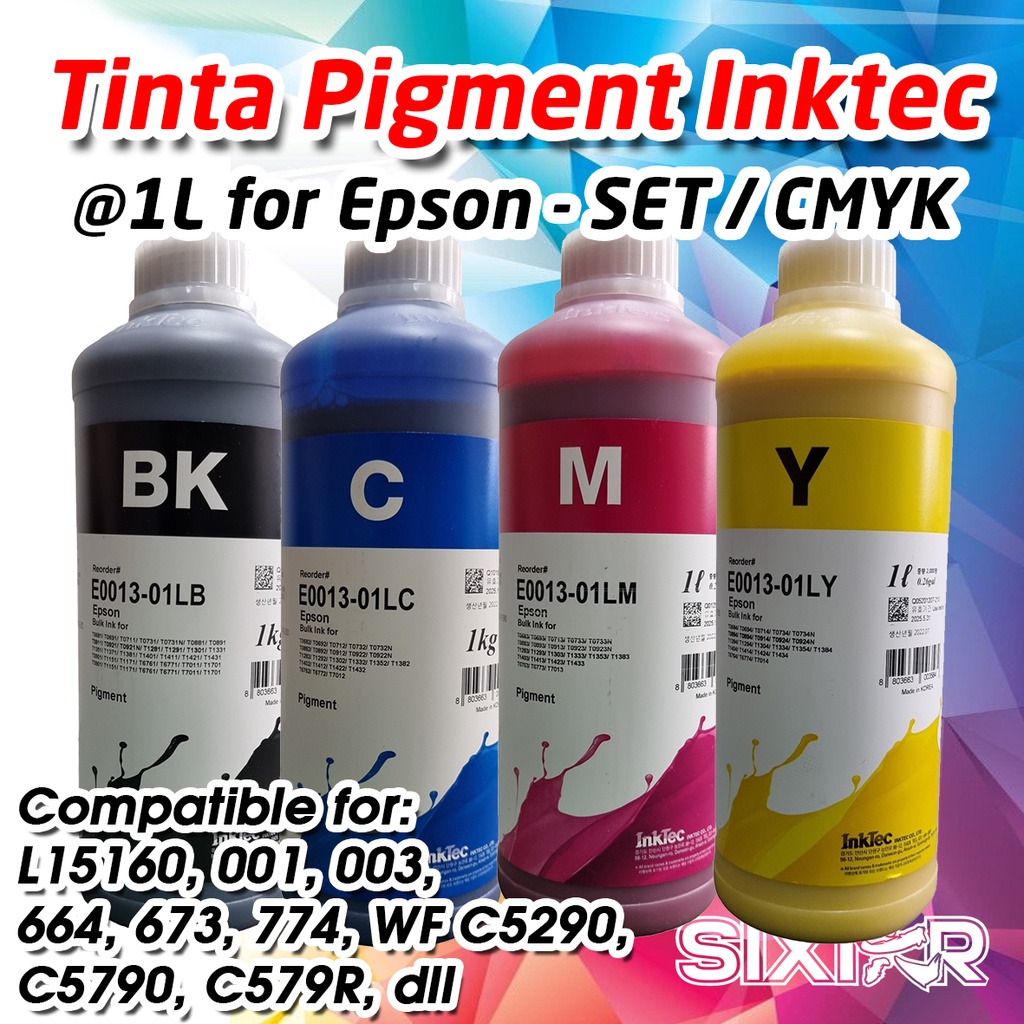 Jual Tinta Pigment Inktec Printer EPSON 774 664 003 001 673 WF C5290 ...