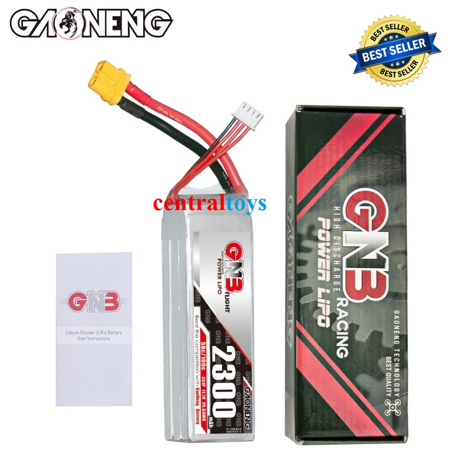 Jual GAONENG GNB baterai lipo 3s 11.1v 2300mAH 50C rc plane rc car boat | Shopee Indonesia