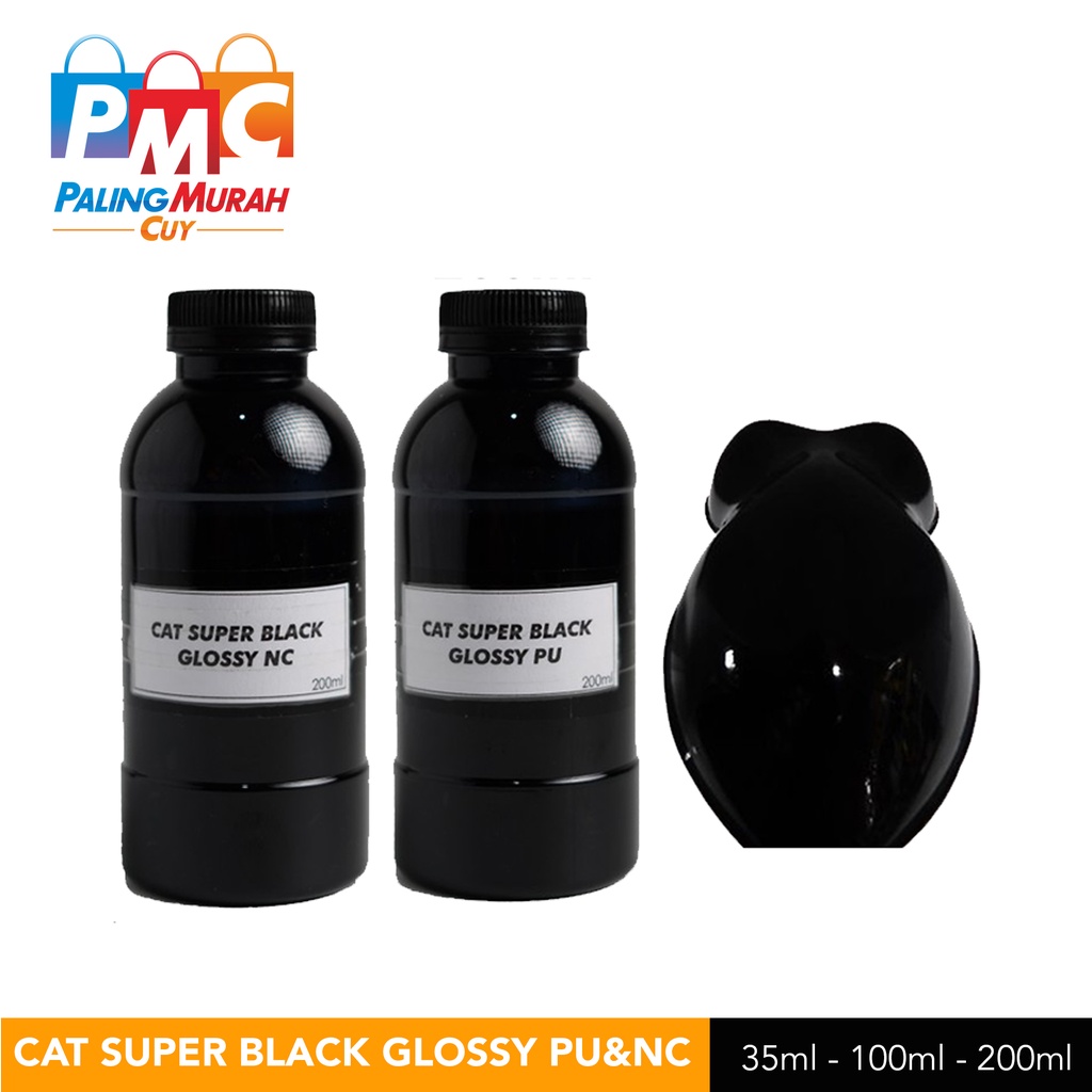 Jual Cat Super Black Glossy PU NC 100ml 200ml | Shopee Indonesia