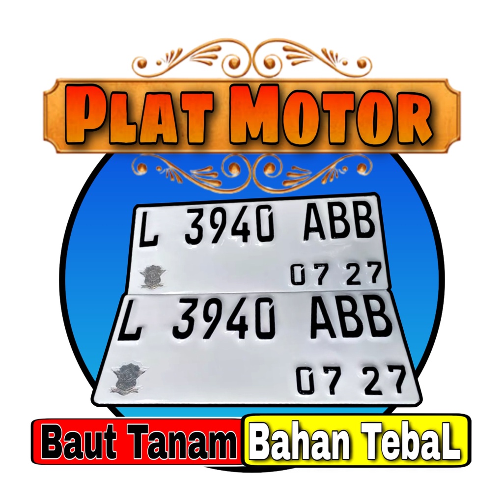 Jual Plat nomor motor PUTIH FONT TERBARU / baut tanam / proses cepat ...