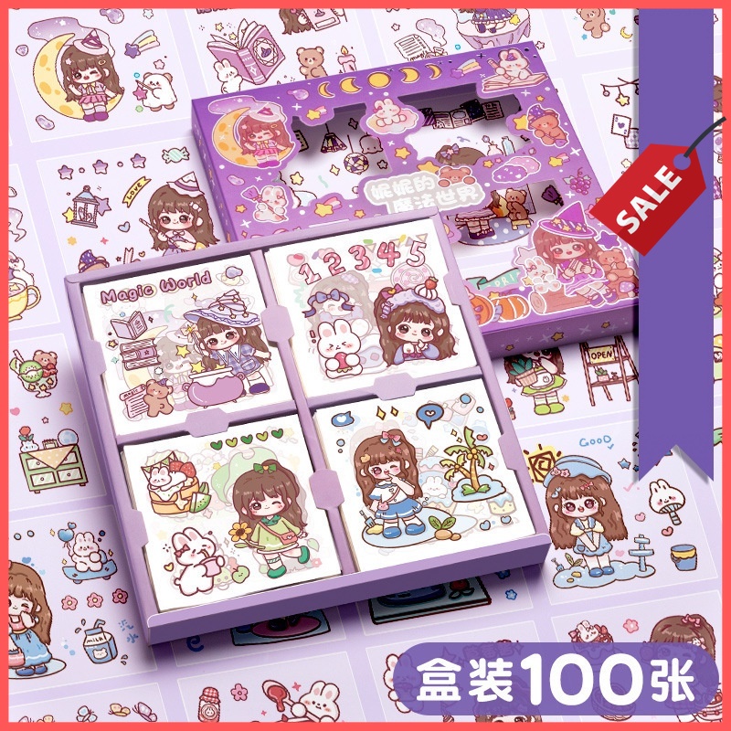 Jual NINI STIKER KOREA ISI 100 PCS STICKER DECO AESTHETIC SCRAPBOOK ...