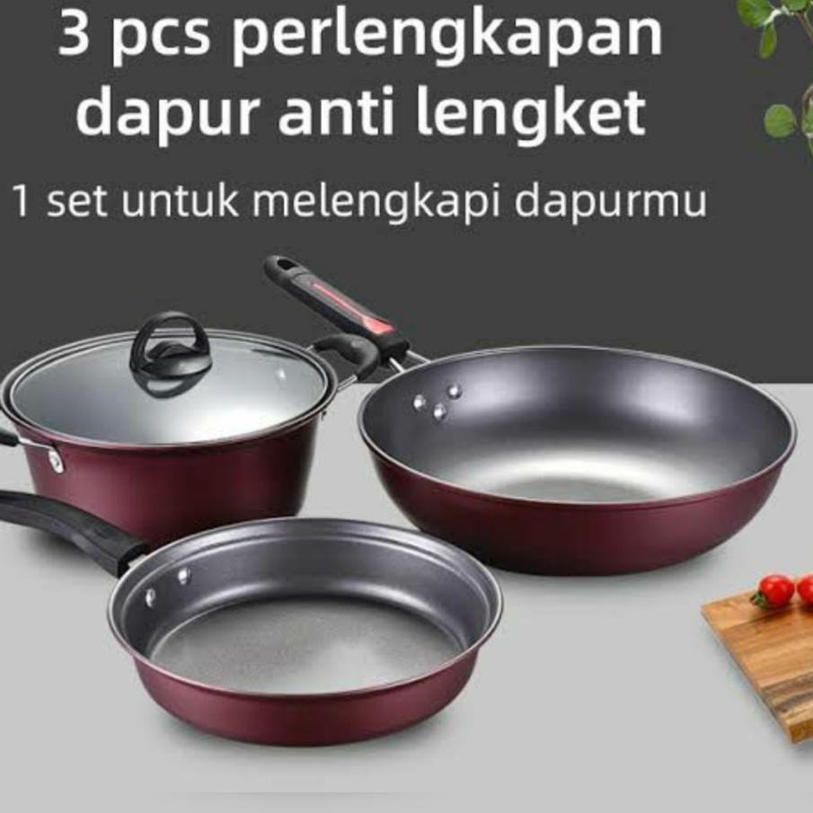 Jual HOT SALE PROMO Panci Set 4 Pcs QME Tipe QM-2432 Alat Masak Lengkap Anti Lengket Teflon dan ...