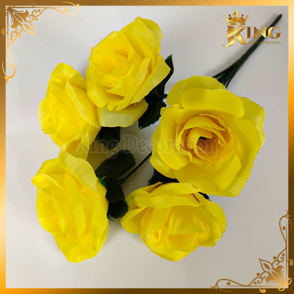 Jual BUNGA MAWAR ROSE TANGKAI 5 MURAH ARTIFICIAL - MAWAR PLASTIK ROSE ...