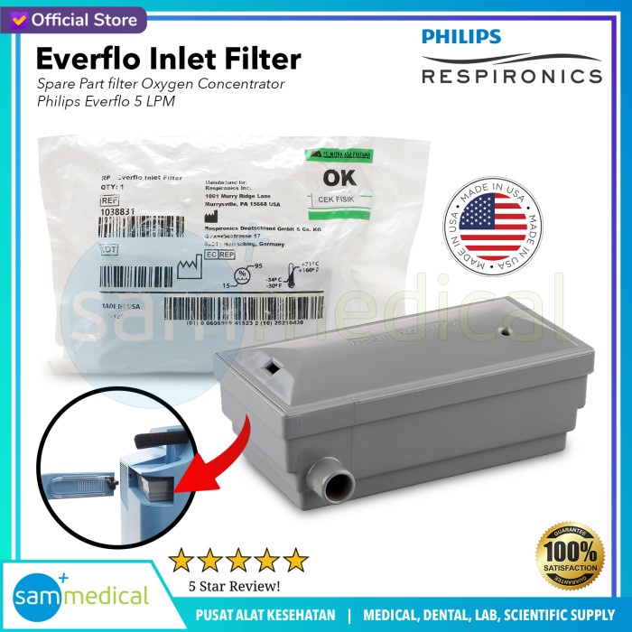 Jual Spare Part Filter Oxygen Concentrator Philips Everflo 5L | Shopee ...