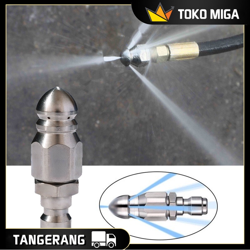 Jual 1/4" Sewer Jet Nozzle 5000PSI Kepala Nozzle Jet Cleaner Stainless ...