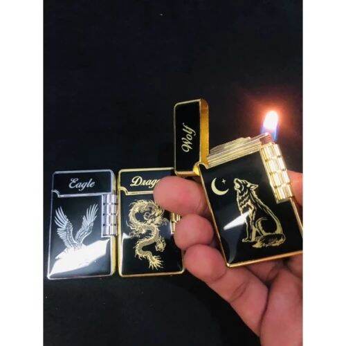 Jual Korek Api Bara Roda Dupont Motif Hewan Black Gold/Mancis Unik Roda ...