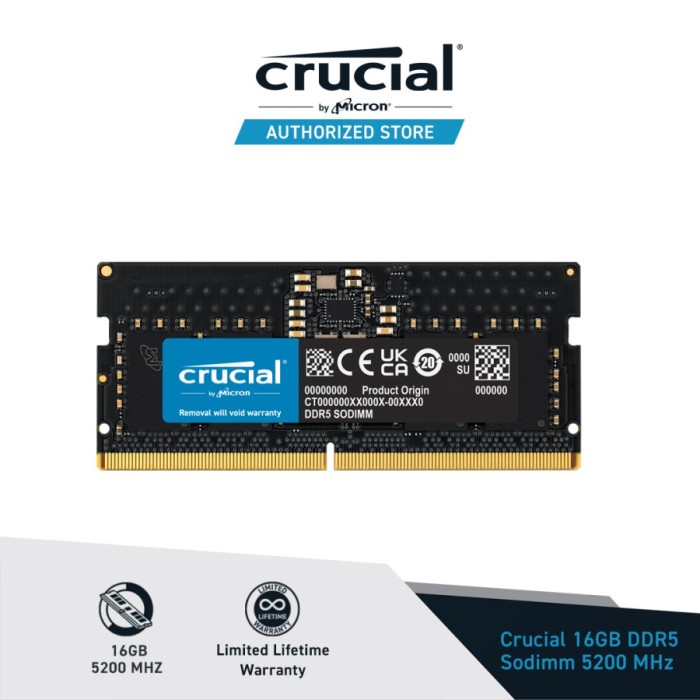 Jual CRUCIAL DDR5 5200 16GB - SODIMM MEMORY RAM LAPTOP NOTEBOOK ...