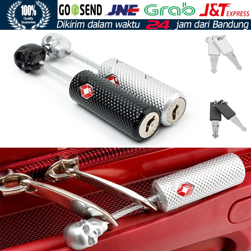 Jual Gembok Koper Travel Luggage TSA Zipper Lock / Kunci Kawat Baja ...