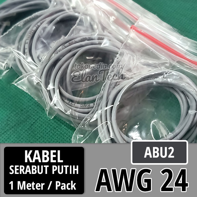 Jual Kabel Rakit AWG24 ABU-ABU Serabut Putih Stranded Cable AWG 24 ElanTech | Shopee Indonesia