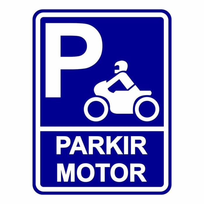 Jual Rambu Sign Parkir Motor 45cm x 30 cm plat akrilik | Shopee Indonesia