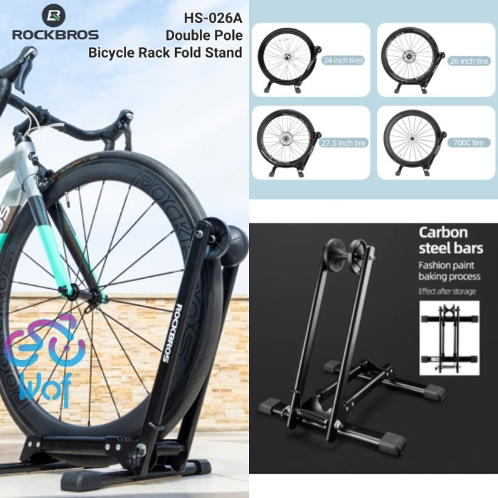Jual ROCKBROS HS-026A Double Pole Bicycle Rack Fold Stand Rak Dudukan ...