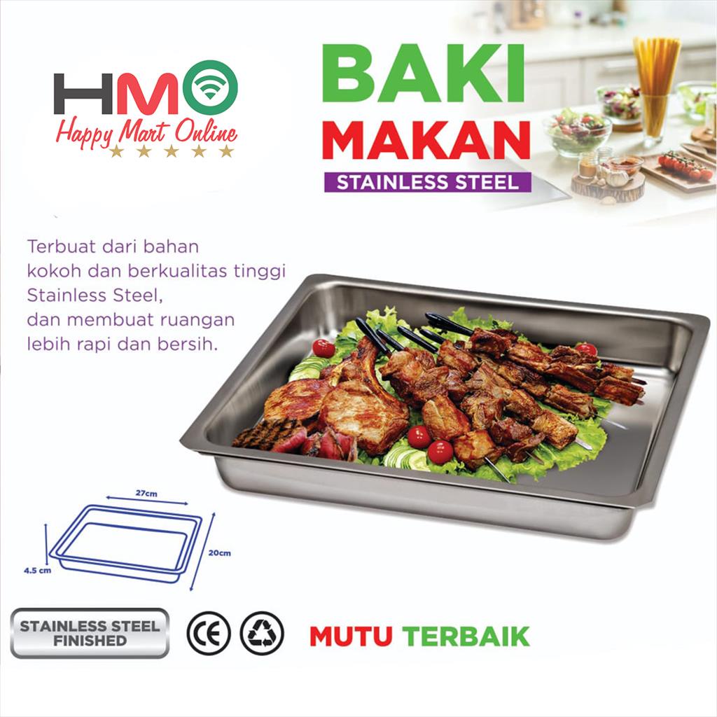 Jual Baki Stainless Steel Nampan Stainless Ukuran 27 36 40 CM | Shopee ...