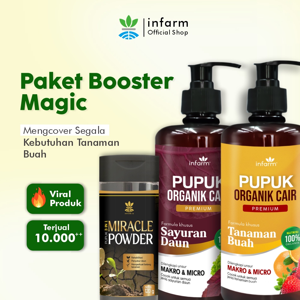 Jual INFARM - Paket Pupuk Booster Magic , POC Buah, POC Sayur, Miracle Powder Untuk Menyuburkan ...