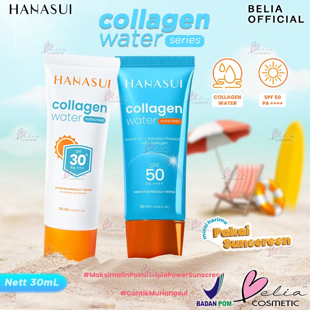 Jual HANASUI COLLAGEN WATER SUNSCREEN SPF 30 | SPF 50 |30ML | TABIR ...
