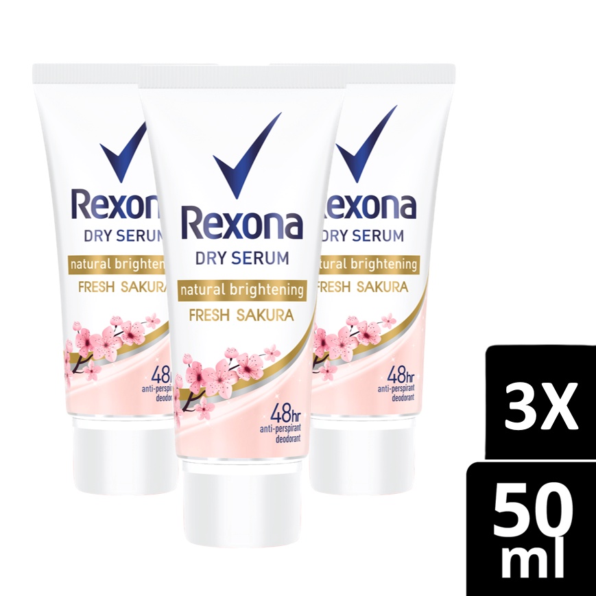 Jual Rexona Deodorant Dry Serum Fresh Sakura 50ml Triplepack | Shopee ...