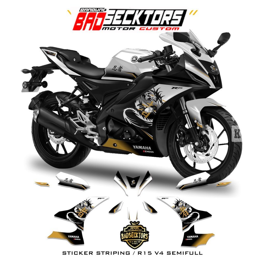 Jual STRIPING R15 V4 SEMIFULL / R15 V4 MOTIF 2 DRAGON / SEMI FULL R15 ...