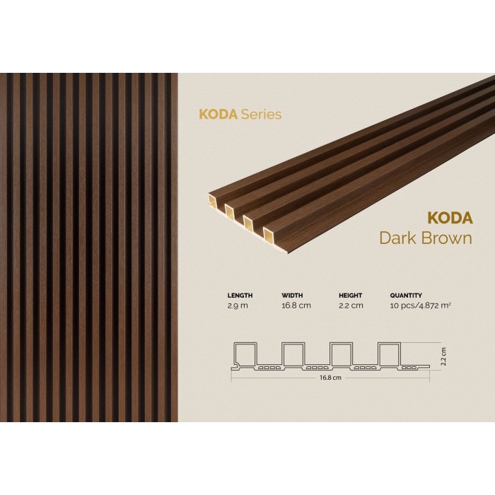 Jual WPC Wall Panel KODA Series - Dark Brown | Shopee Indonesia
