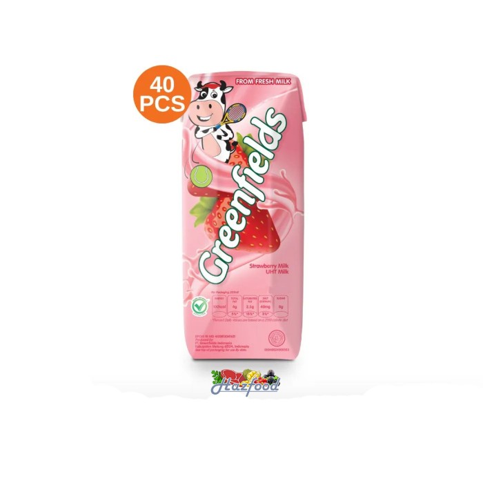 Jual Susu UHT Greenfields Strawberry 105ml x 40 (1 Karton) | Shopee Indonesia