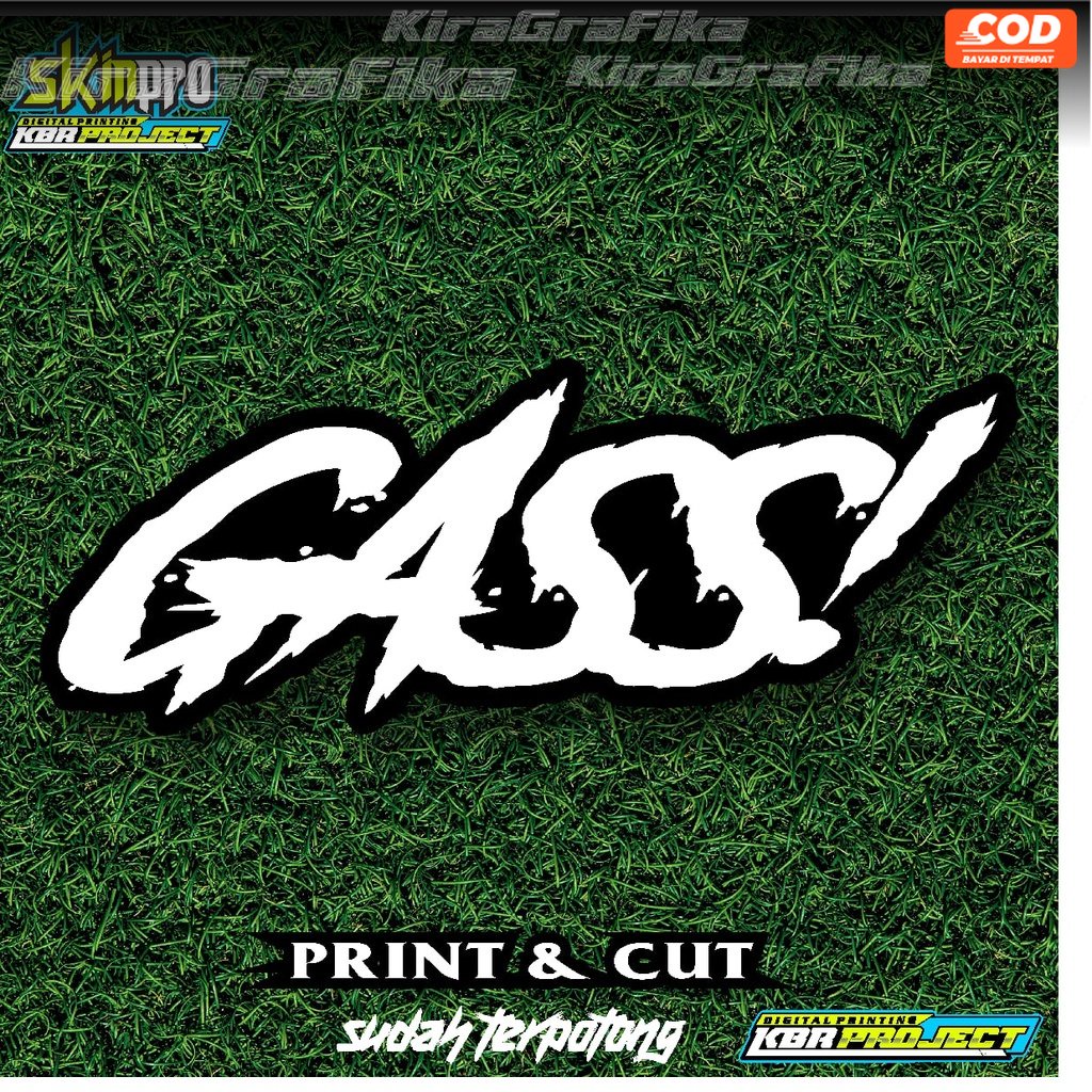 Jual [COD] Stiker GAS! Motor Tulisan Jepang Cina Stiker Hologram Montor ...