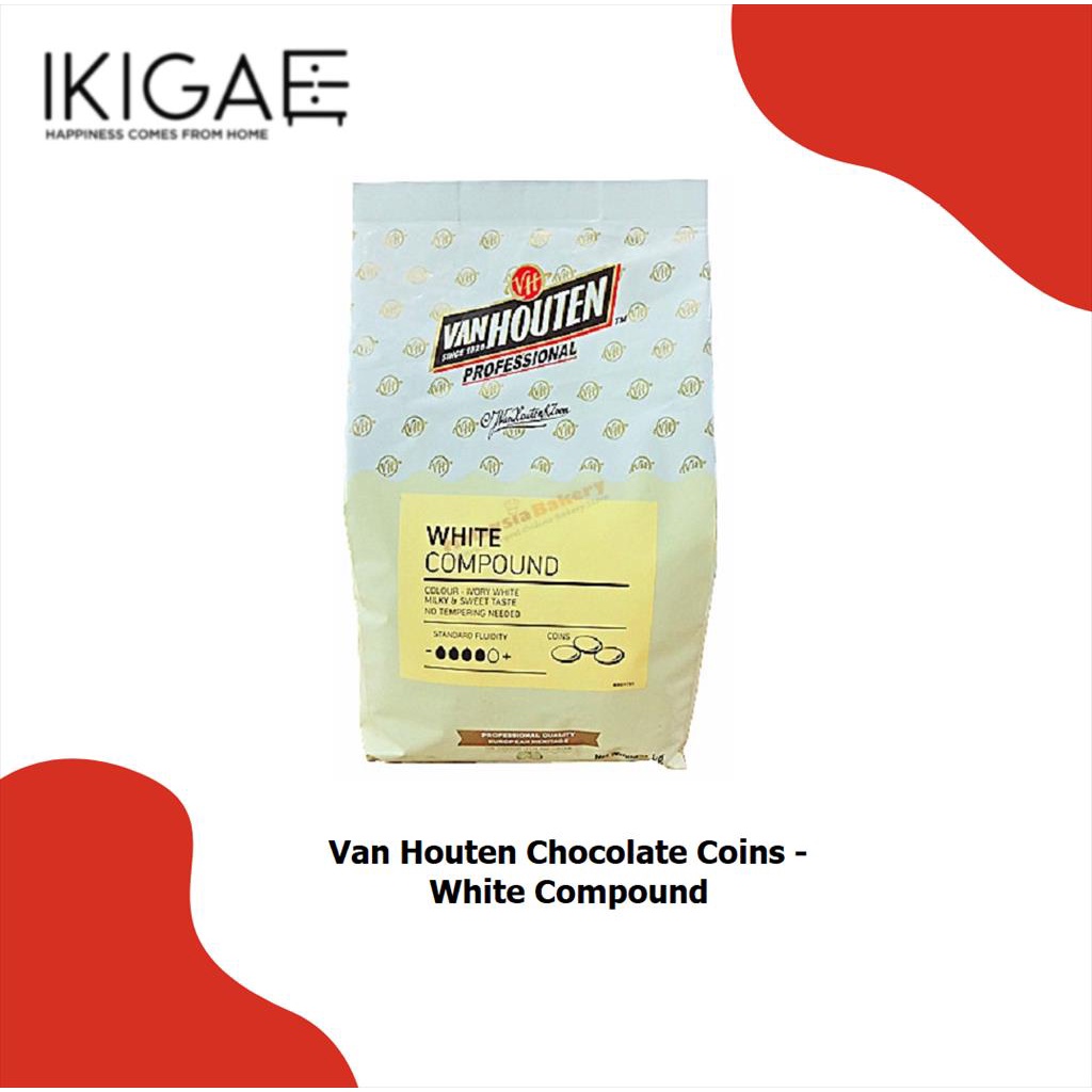 Jual VAN HOUTEN COIN WHITE COMPOUND / COKLAT KOIN PUTIH COMPOUND 1 KG | Shopee Indonesia