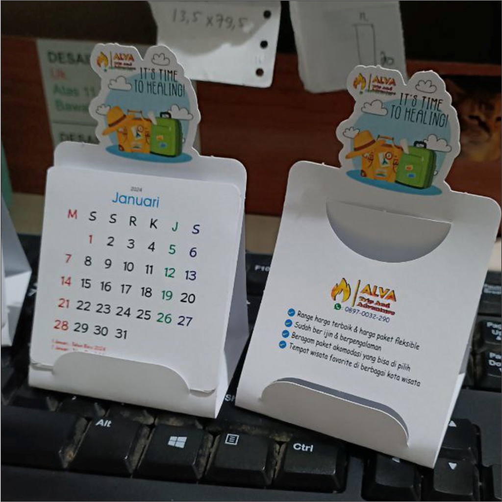 Jual Mini kalender meja 2024 girly uk 7x9cm kalender imut kalender ...