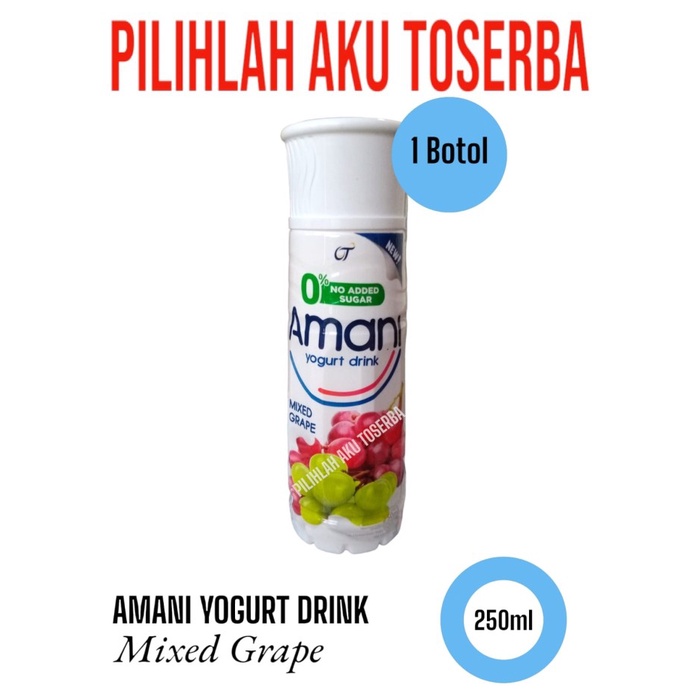 Jual AMANI Yogurt Drink NO ADDED SUGAR MIXED GRAPE 250 ml - (HARGA 1 BOTOL) | Shopee Indonesia