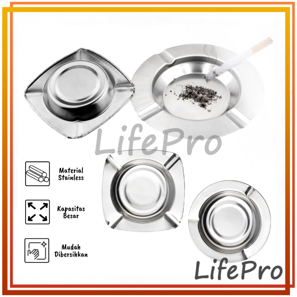 Jual 【LifePro】Asbak Stainless Ashtray Mangkok Asbak Rokok Stainless ...