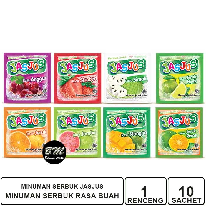 Jual JASJUS MINUMAN INSTAN SERBUK ANEKA RASA (1 RENCENG ISI 10 SACHET ...