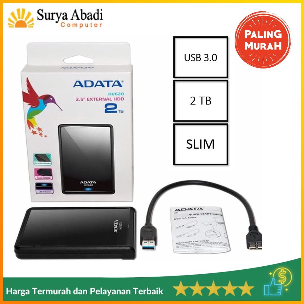 Jual HDD External ADATA HV620S 2TB | Hardisk External 2TB | Shopee Indonesia