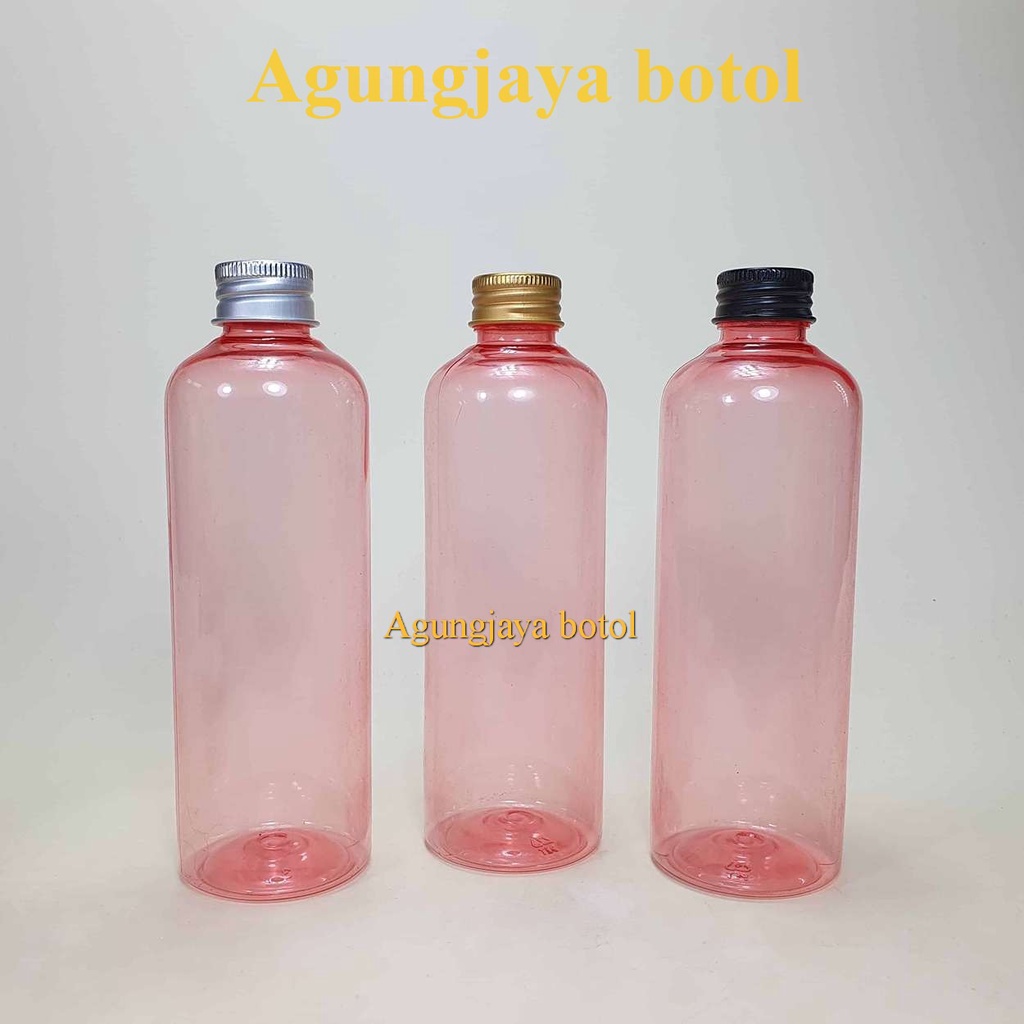 Jual Botol Pet 250 ml BR Pink Tutup Ulir Neck 24 / Botol Plastik / Botol Kosmetik BR PET / Botol ...