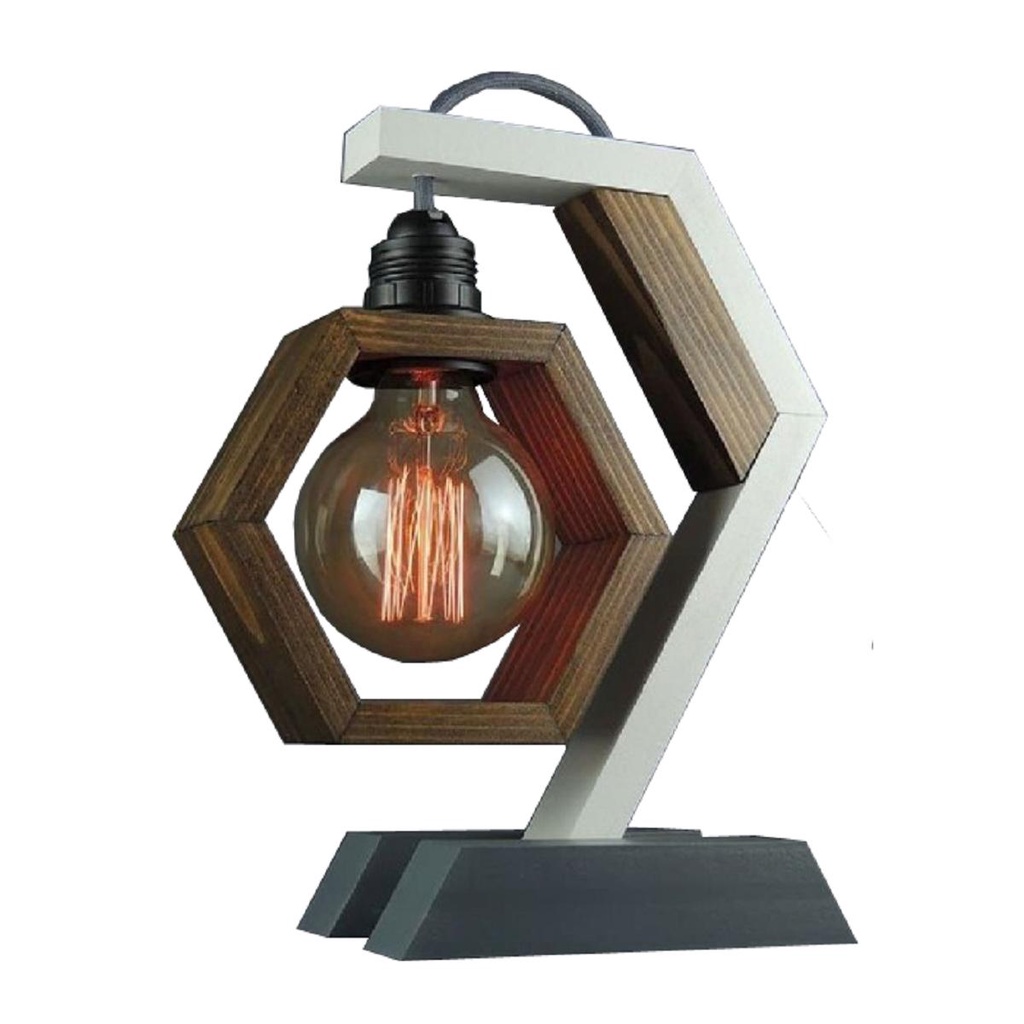 Jual Lampu Meja Kayu Minimalis Hexagon/ Lampu Meja/ Hiasan Meja ...