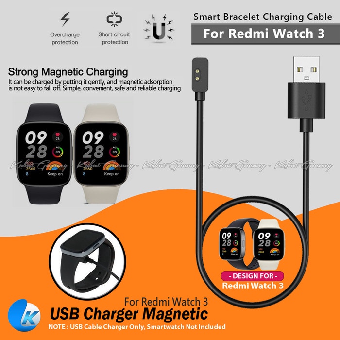 Jual Charger Smartwatch Cable USB 1M for Redmi Watch 3 MI Watch 3 ...