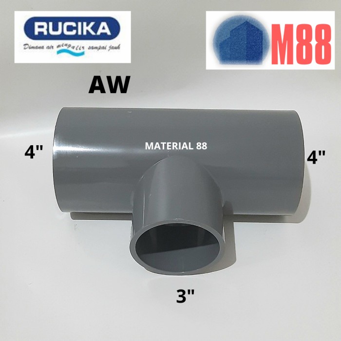 Jual RUCIKA Vlok Tee 4 x 3 AW Reducer Te PVC 4x3 inch T 4 x × 3 Increaser | Shopee Indonesia