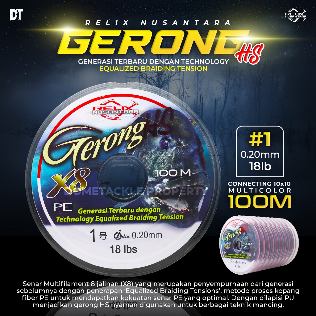 Jual Senar PE Gerong HS Relix Nusantara X8 Connecting 100 Meter Senar Benang PE Pancing ...