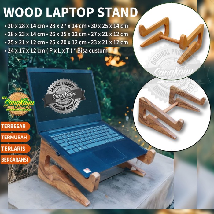 Jual Wood laptop stand meja laptop kayu mini note book stand portable ...