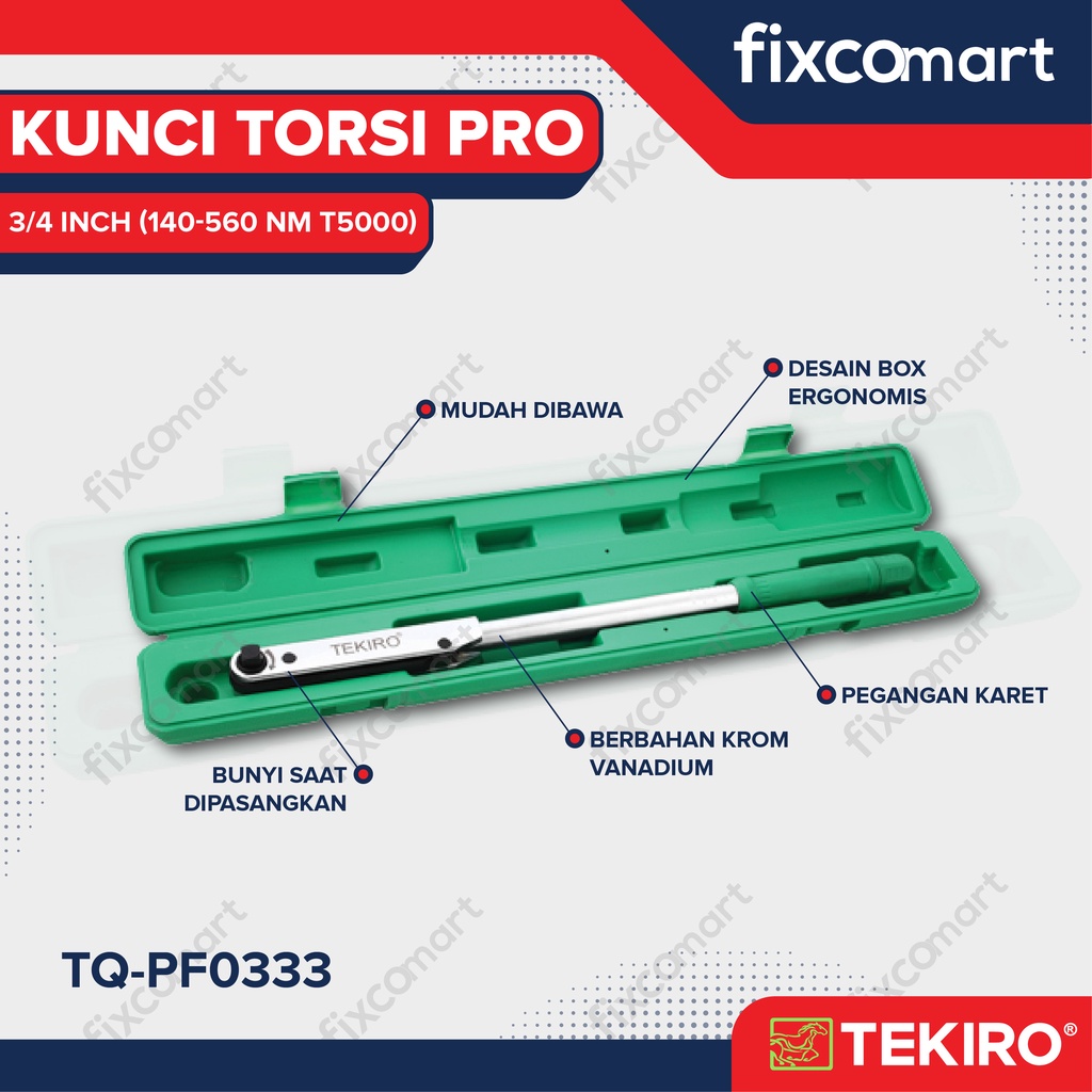 Jual Tekiro Kunci Torsi Pro T5000 3/4" inch 140-560 Newton - Torque Wrench | Shopee Indonesia