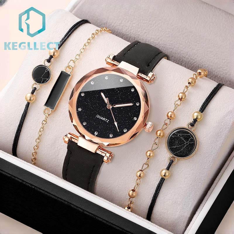 Jual Set Gelang Jam Tangan Mode Wanita Gelang Jam Tangan Kuarsa Tali ...