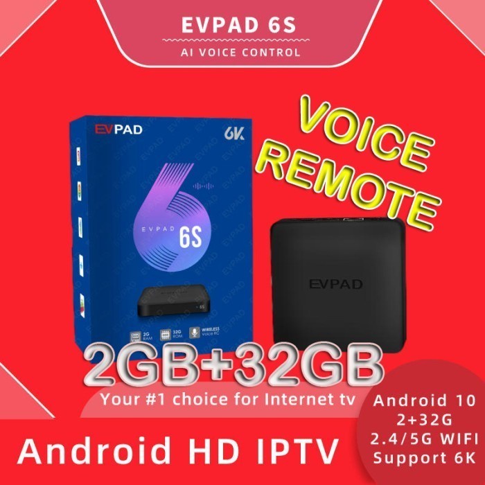 Jual EVPAD 6S 2GB/32GB Android TV box NONTON Remote Voice 6K Garansi Resmi Original | Shopee ...