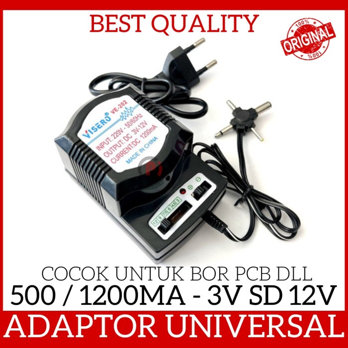 Jual Adaptor Multi Volt 3 Volt sampai 12V 500 / 1200mA Cocok Untuk Bor ...