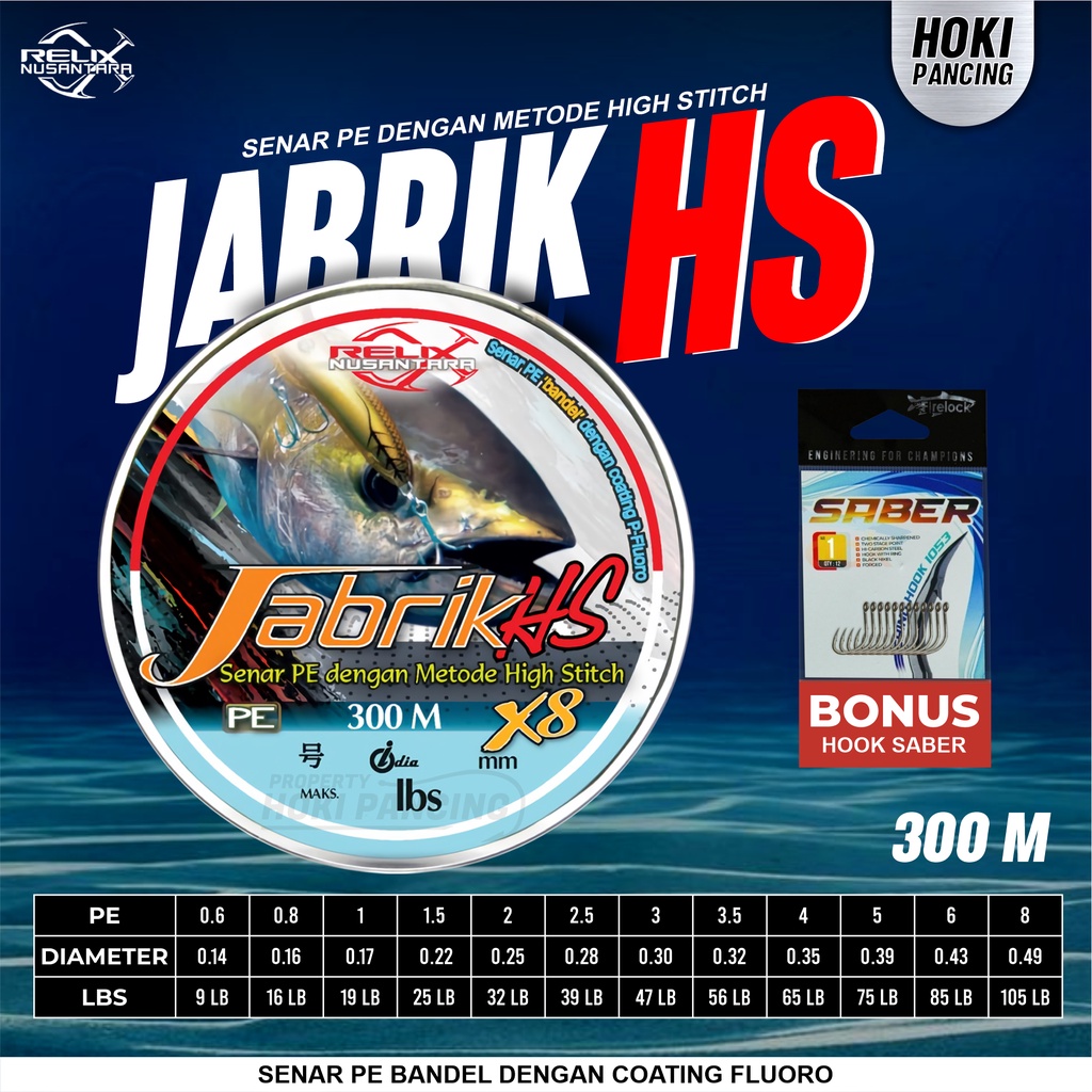 Jual Jabrik HS X8 Connecting 100 Pack 300 200 Meter Relix Nusantara Multicolour Senar Pancing ...