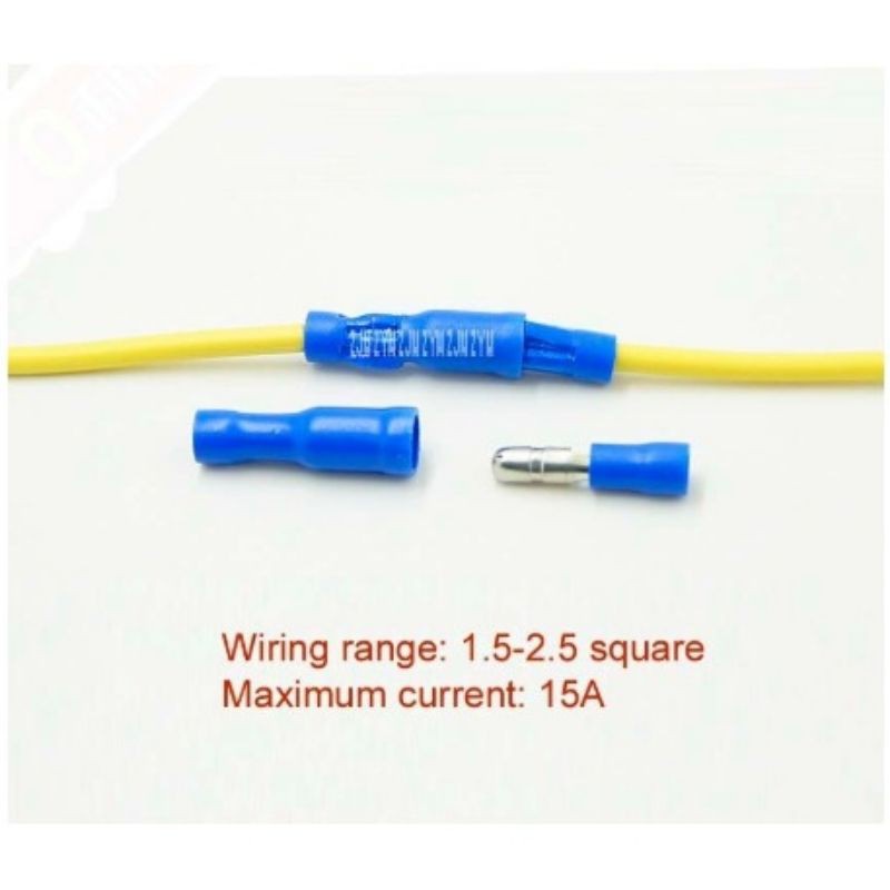 Jual Bullet biru blue wire conector insulated terminal plug kabel crimp ...