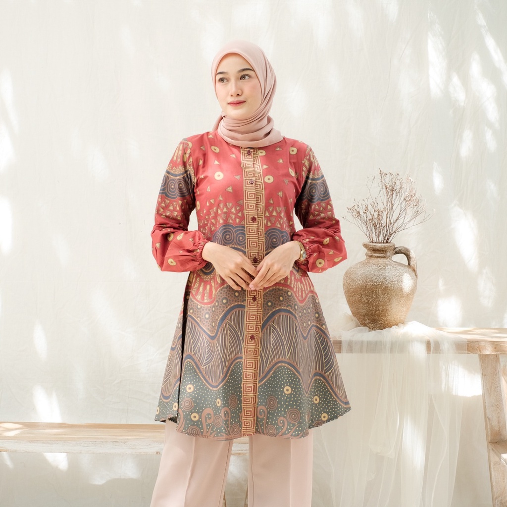 Jual Tunic Batik Muslim Terbaru Adora (Handmade) | Shopee Indonesia