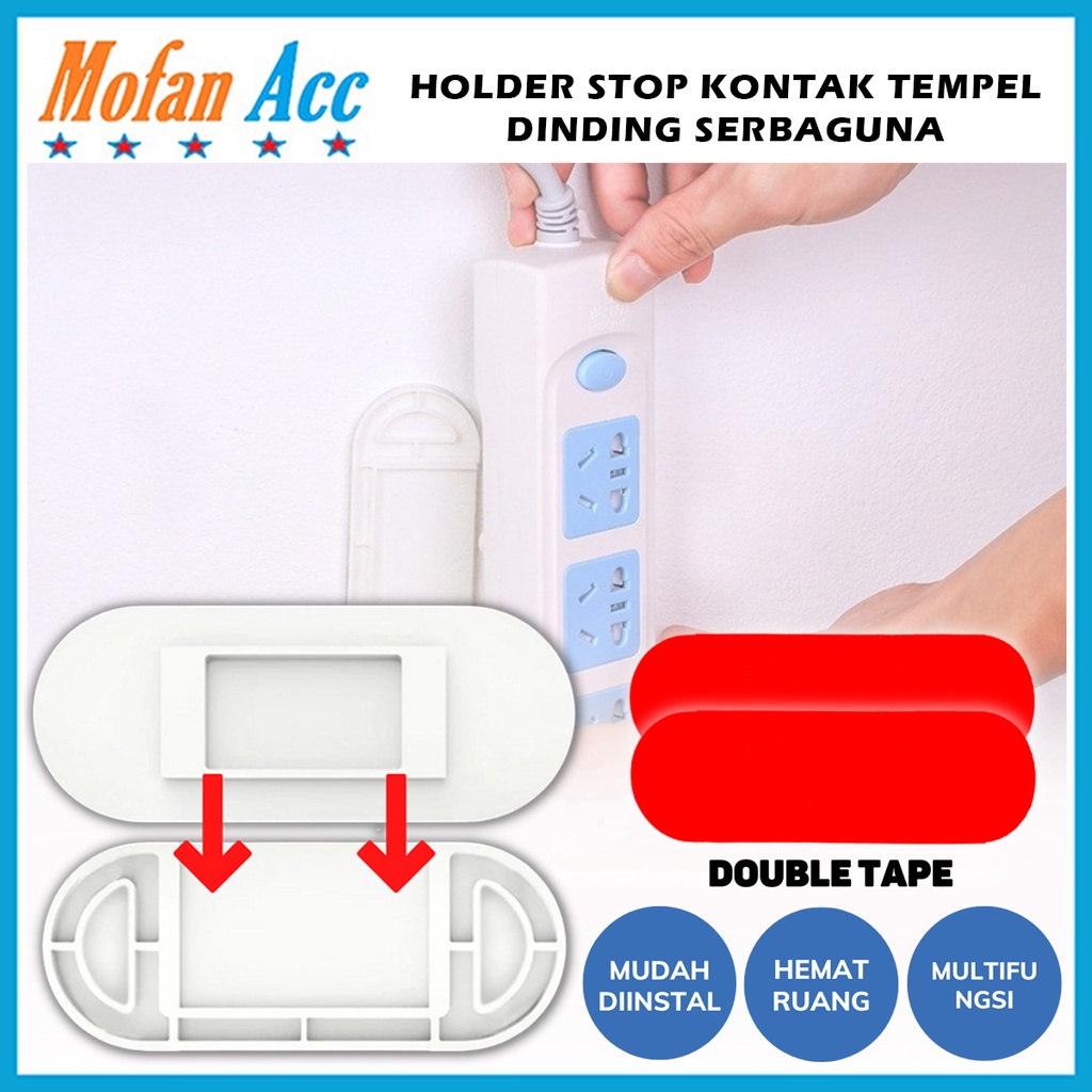 Jual [MA] Holder Stop Kontak Gantungan Papan Colokan Alat Pengait ...